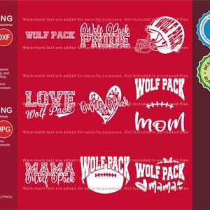 Wolf Pack Svg, Wolf Pack 9 Football Svg Mascot Designs Pack, Wolf Pack ...