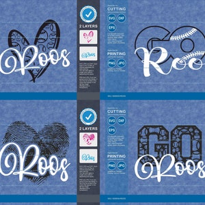 Roos Svg, Roo 20 Baseball Svg Mascot Designs Pack, Roos Svg Cut Files ...
