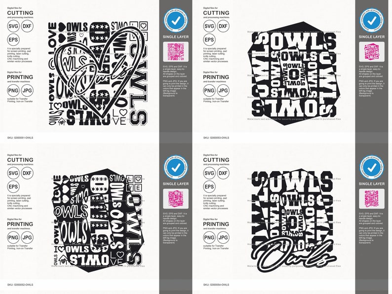 Owls Svg, Owl 12 Typography Svg Mascot Designs Pack, Owls Typography ...