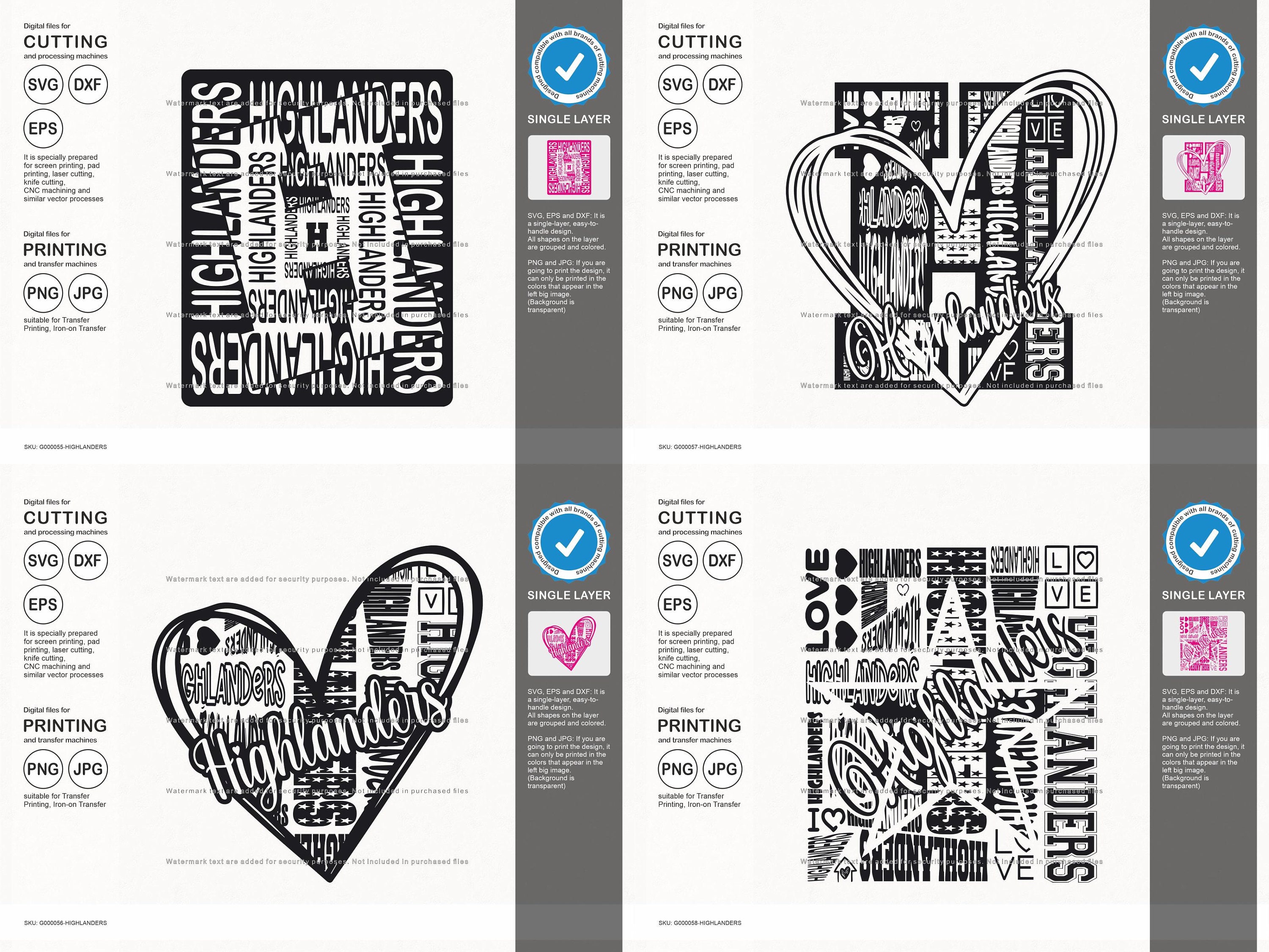 Highlanders Svg, Highlander 12 Typography Svg Mascot Designs Pack ...