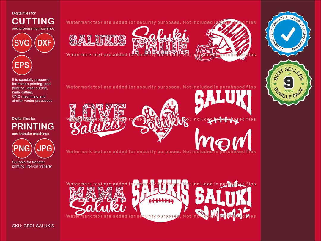 Salukis Svg, Saluki 9 Football Svg Mascot Designs Pack, Salukis Svg Cut ...