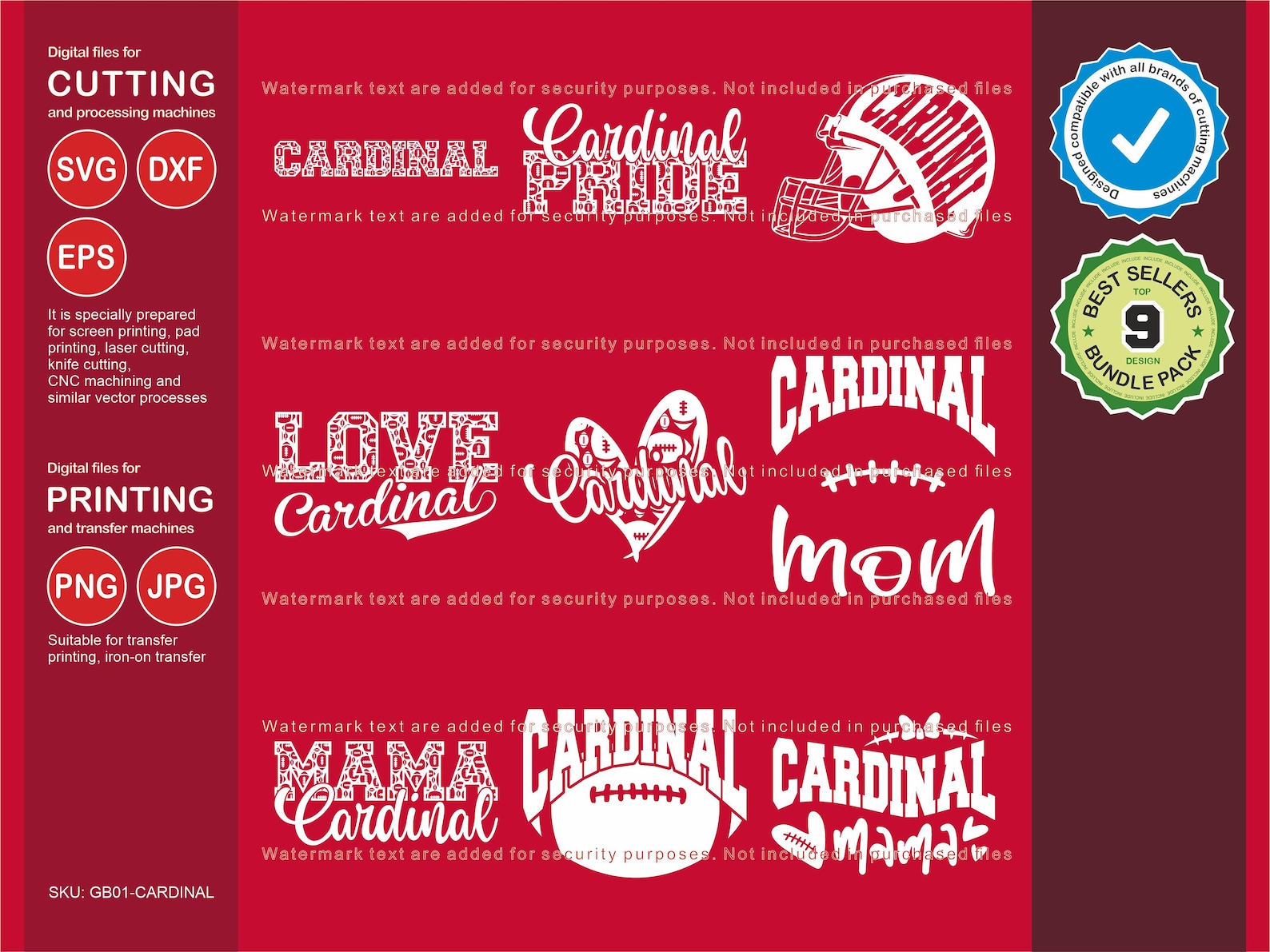 Cardinal Svg, Cardinal 9 Football Svg Mascot Designs Pack, Cardinal Svg ...