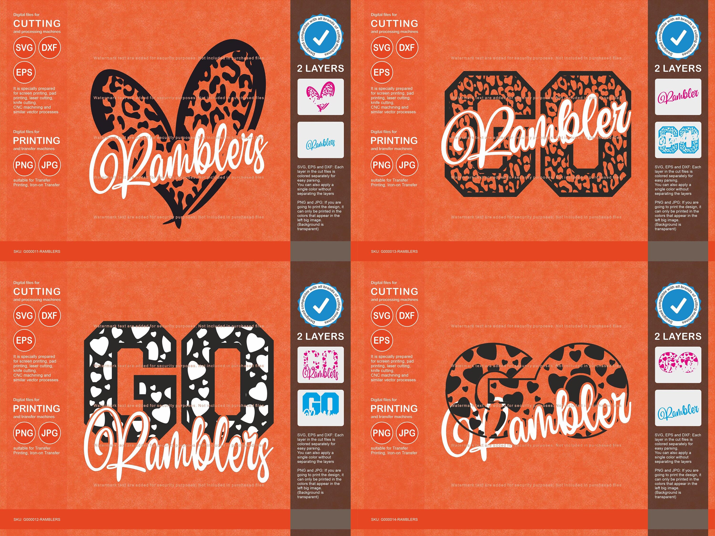 Ramblers Svg Rambler 12 Leopard Svg Mascot Designs Pack - Etsy
