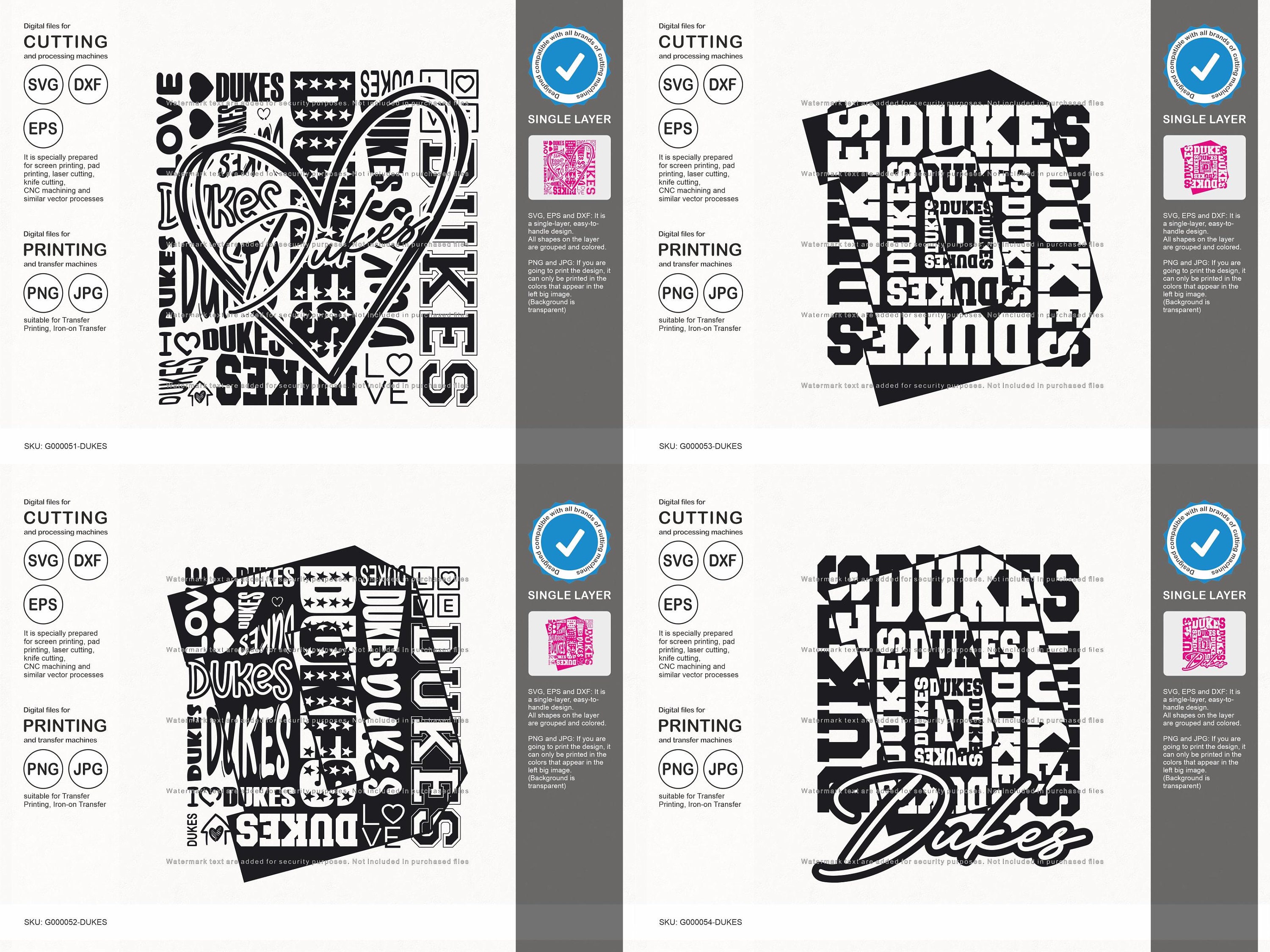 Dukes Svg, Duke 12 Typography Svg Mascot Designs Pack, Dukes Typography ...