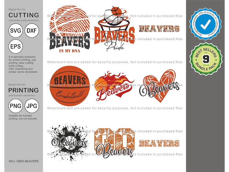 Beavers Svg, Beavers Basketball Svg, 9-pack Beavers Svg Bundle, Cut and ...