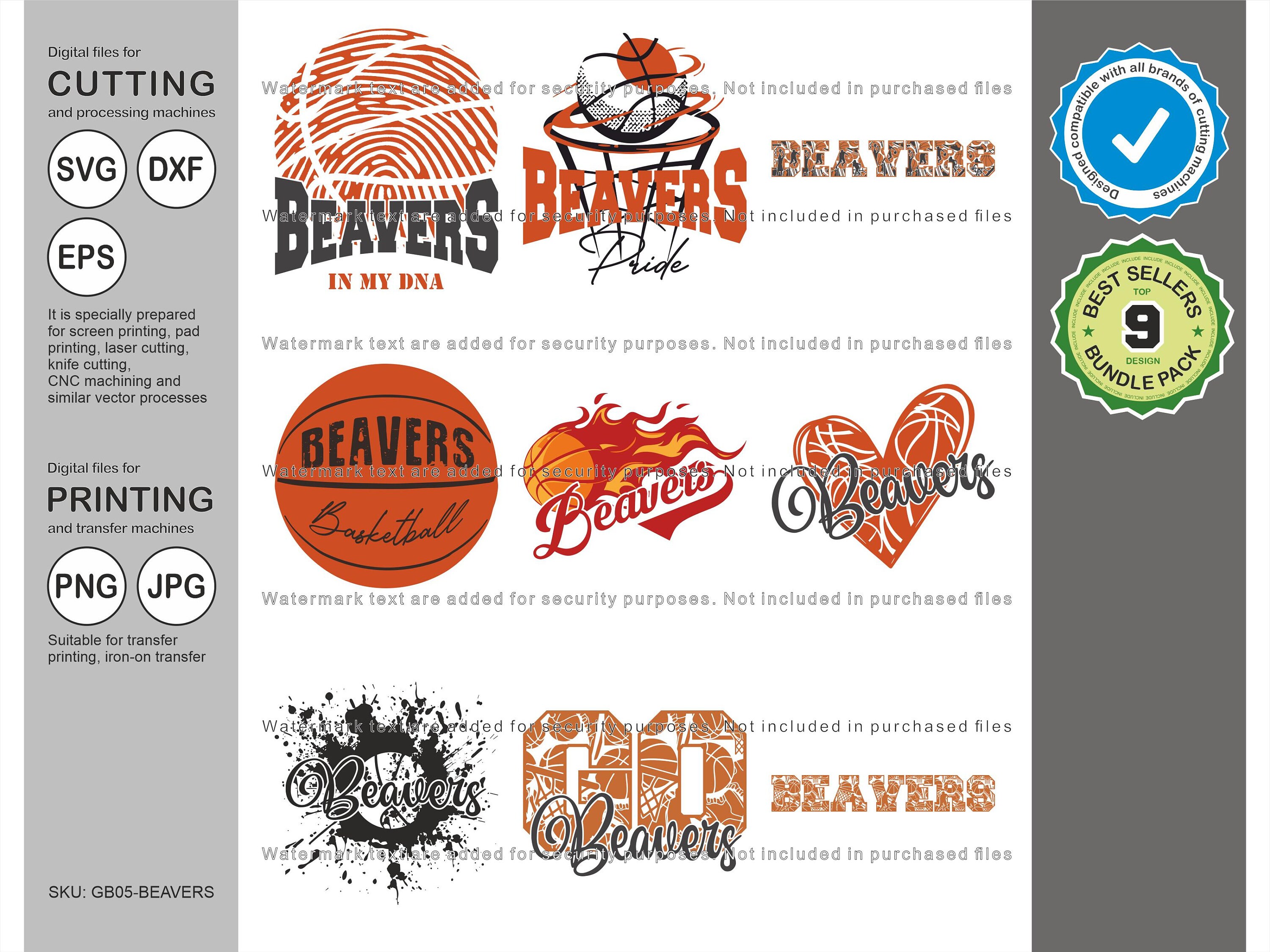 Beavers Svg, Beavers Basketball Svg, 9-pack Beavers Svg Bundle, Cut and ...