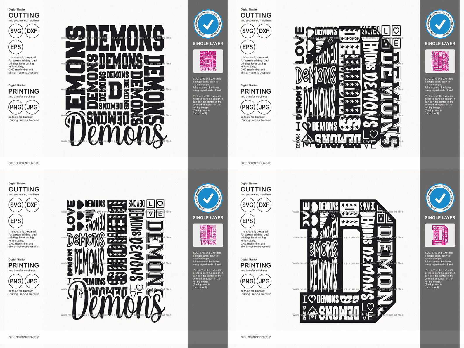 Demons Svg, Demon 12 Typography Svg Mascot Designs Pack, Demons ...