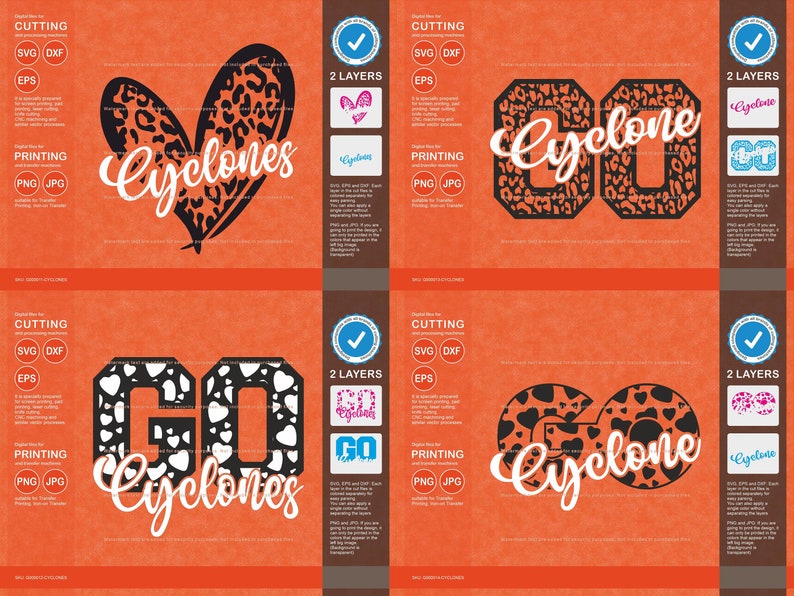 Cyclones Svg, Cyclone 12 Leopard Svg Mascot Designs Pack, Cyclones ...