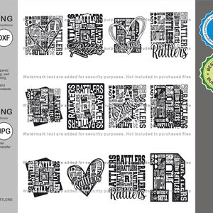 Rattlers Svg, Rattler 12 Typography Svg Mascot Designs Pack, Rattlers ...