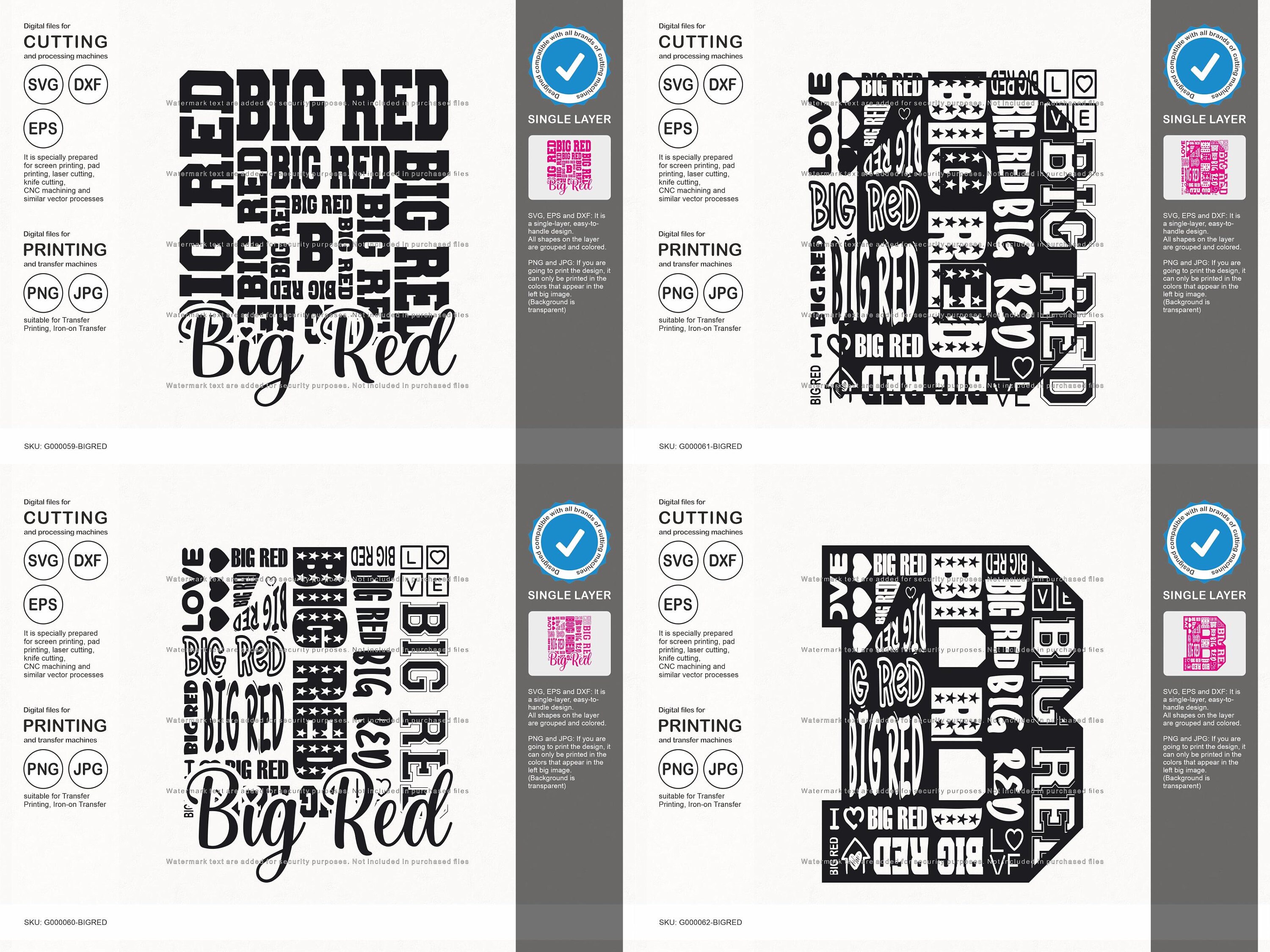 Big Red Svg, Big Red 12 Typography Svg Mascot Designs Pack, Big Red ...