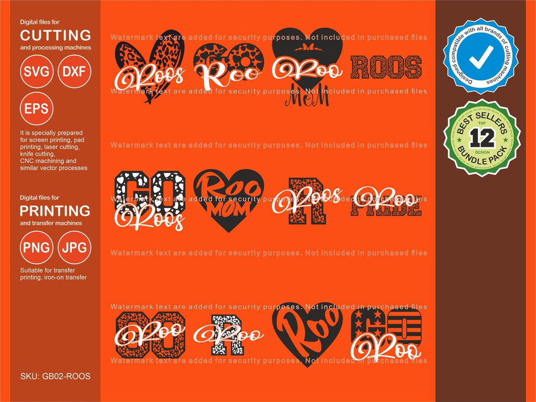Roos Svg, Roo 12 Leopard Svg Mascot Designs Pack, Roos Leopard Svg Cut ...