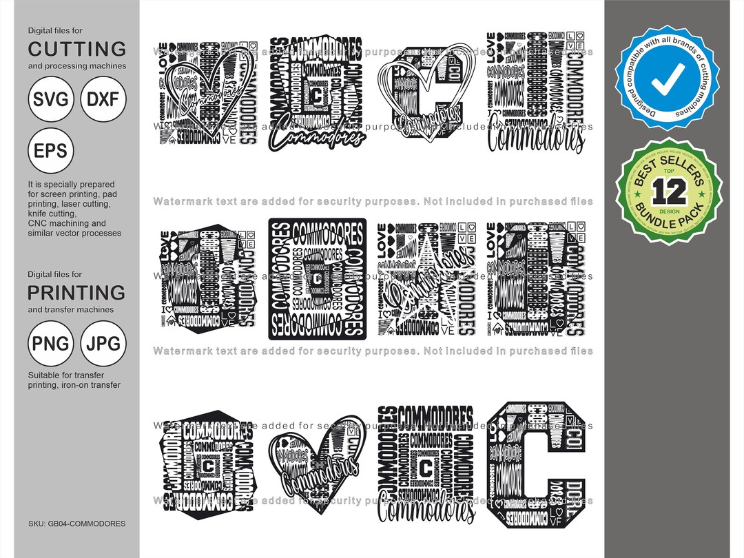 Commodores Svg Commodor 12 Typography Svg Mascot Designs - Etsy