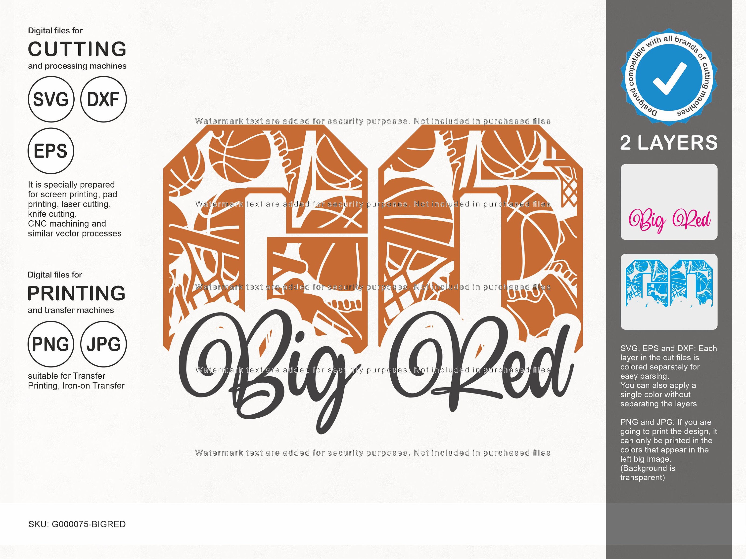 Big Red Svg, Big Red Basketball Svg, 9-pack Big Red Svg Bundle, Cut and ...