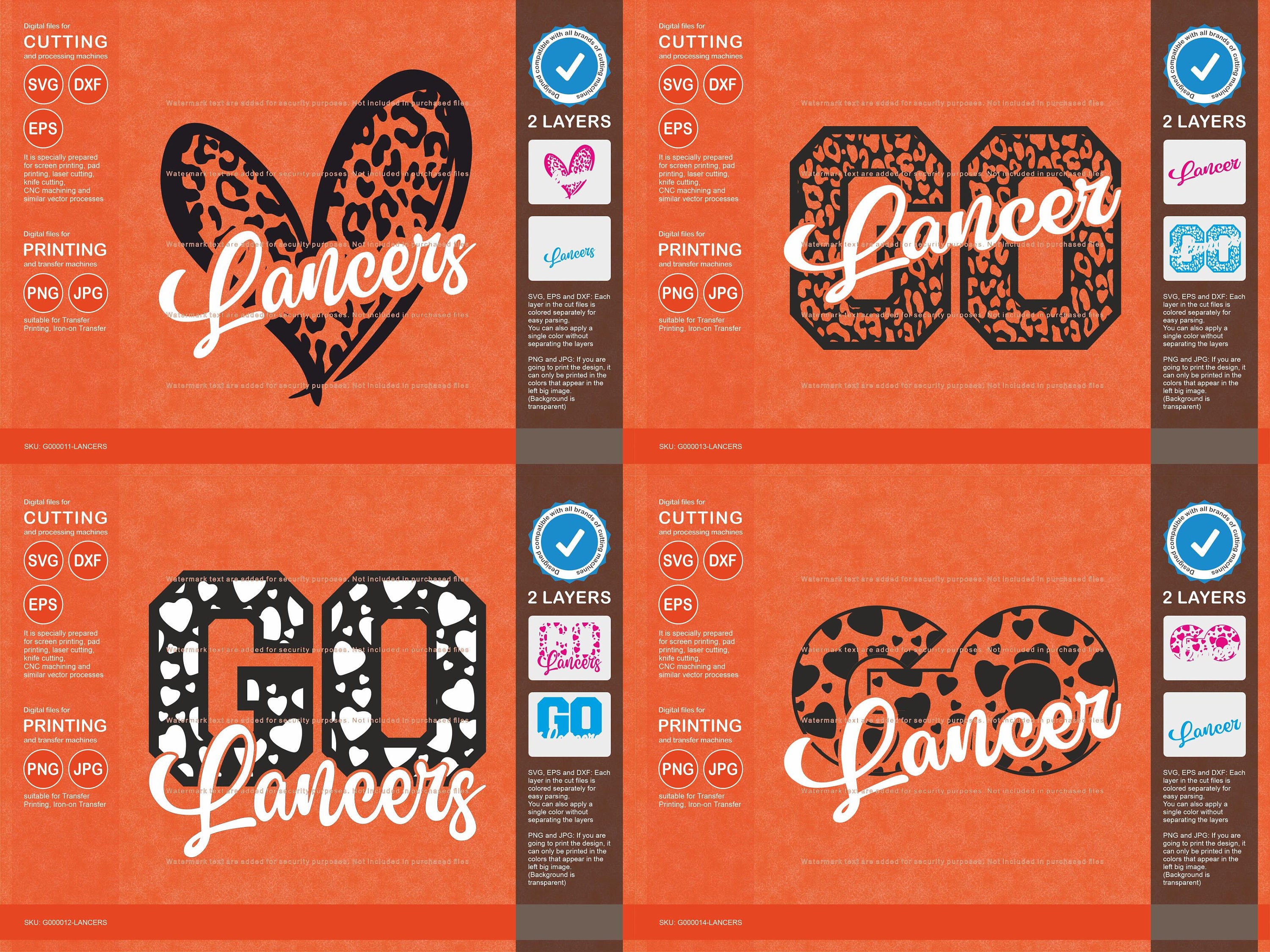 Lancers Svg Lancer 12 Leopard Svg Mascot Designs Pack - Etsy