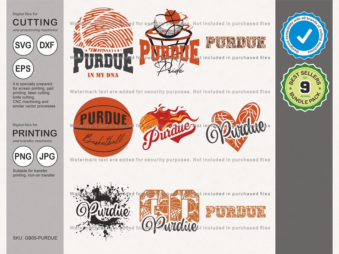 Purdue Svg, Purdue Basketball Svg, 9-pack Purdue Svg Bundle, Cut and ...
