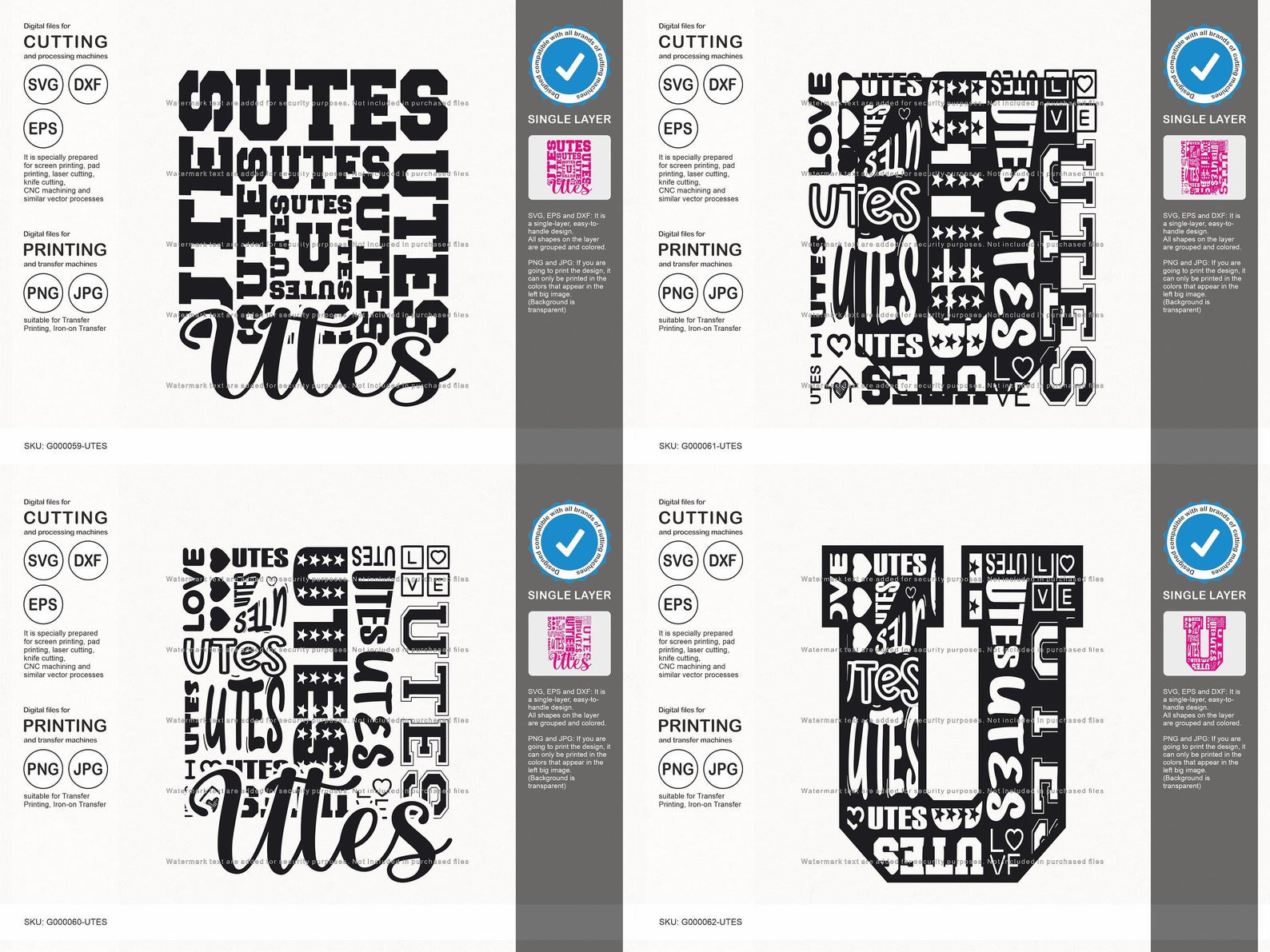 Utes Svg, Ute 12 Typography Svg Mascot Designs Pack, Utes Typography ...