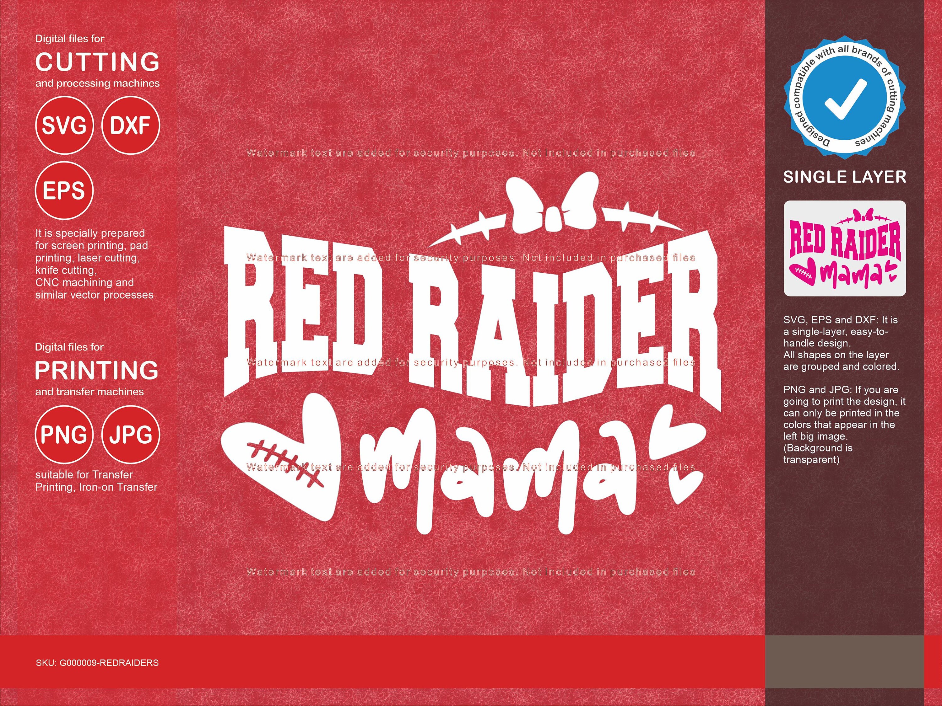Red Raiders Svg Red Raider 9 Football Svg Mascot Designs - Etsy