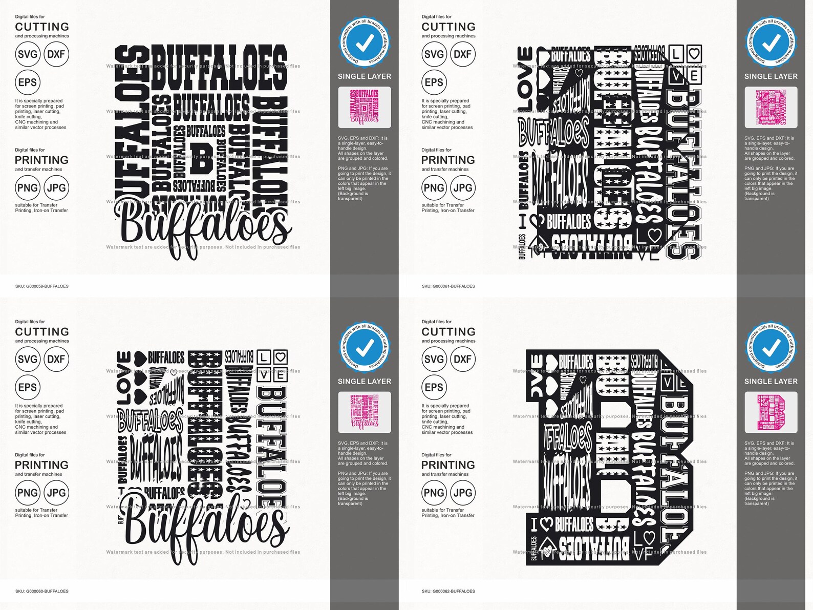 Buffaloes Svg, Buffalo 12 Typography Svg Mascot Designs Pack, Buffaloes ...