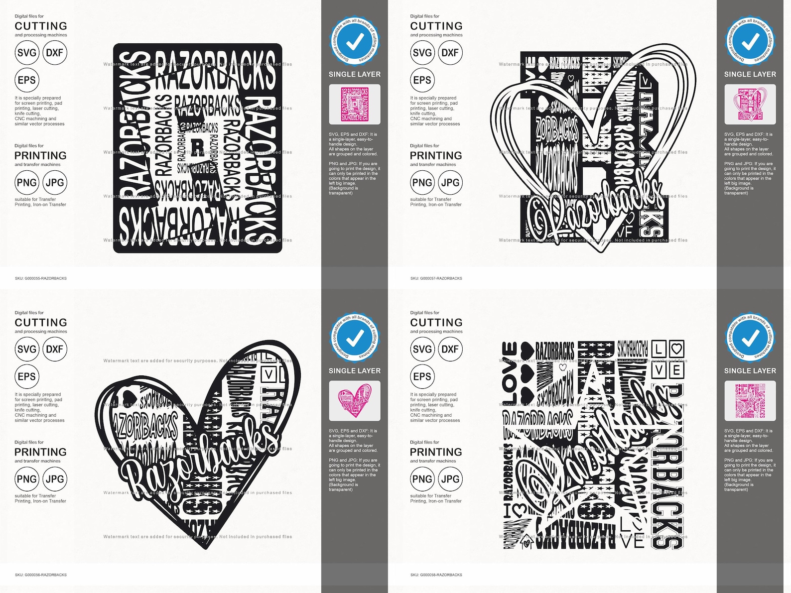 Razorbacks Svg, Razorback 12 Typography Svg Mascot Designs Pack ...
