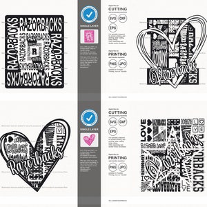 Razorbacks Svg, Razorback 12 Typography Svg Mascot Designs Pack ...
