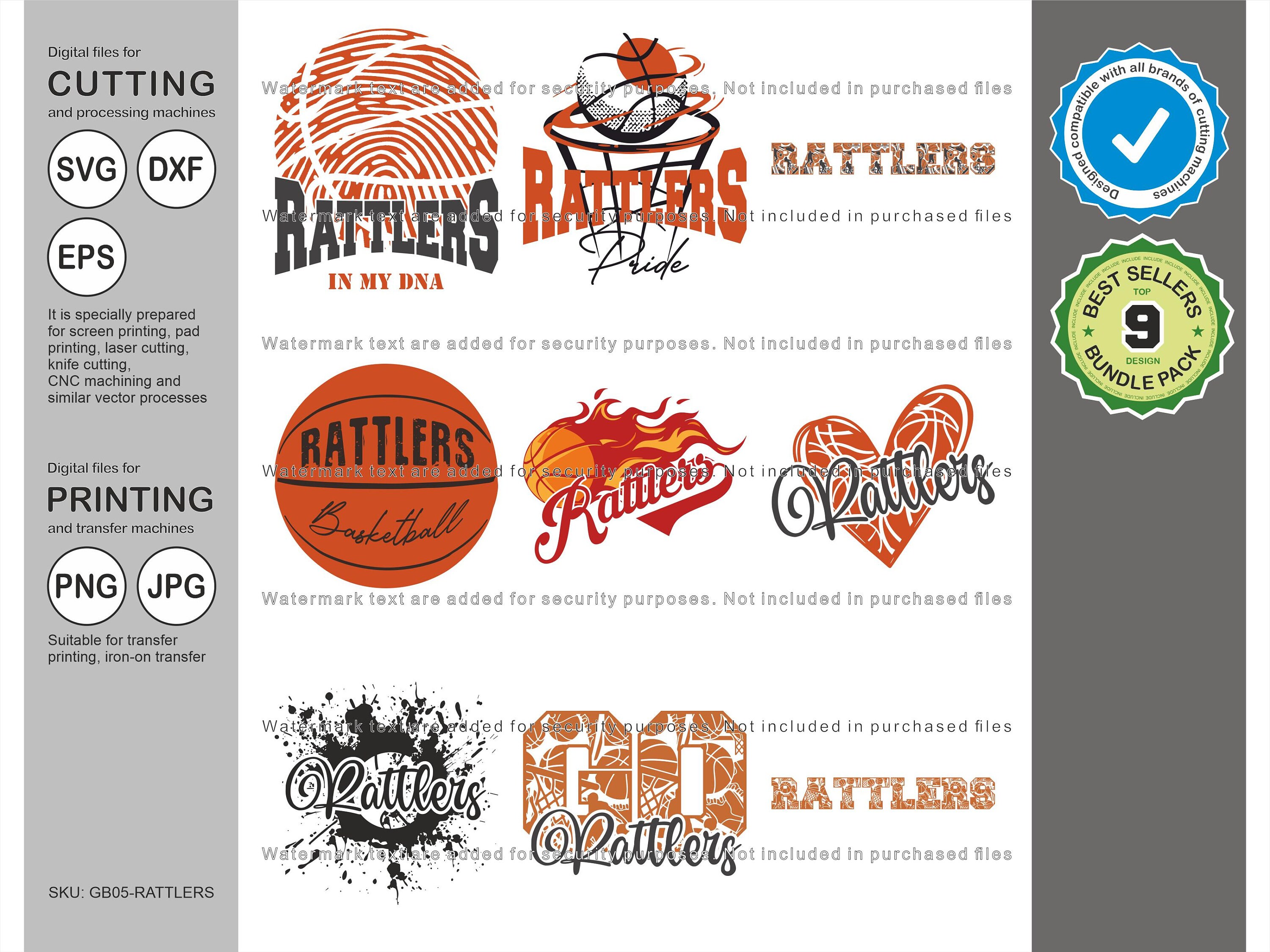 Rattlers Svg, Rattlers Basketball Svg, 9-pack Rattlers Svg Bundle, Cut ...