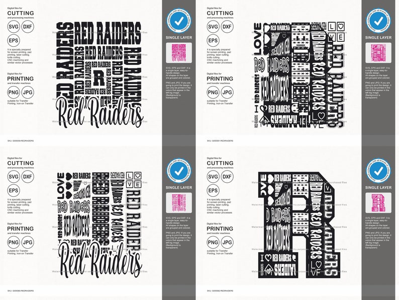 Red Raiders Svg, Red Raider 12 Typography Svg Mascot Designs Pack, Red ...