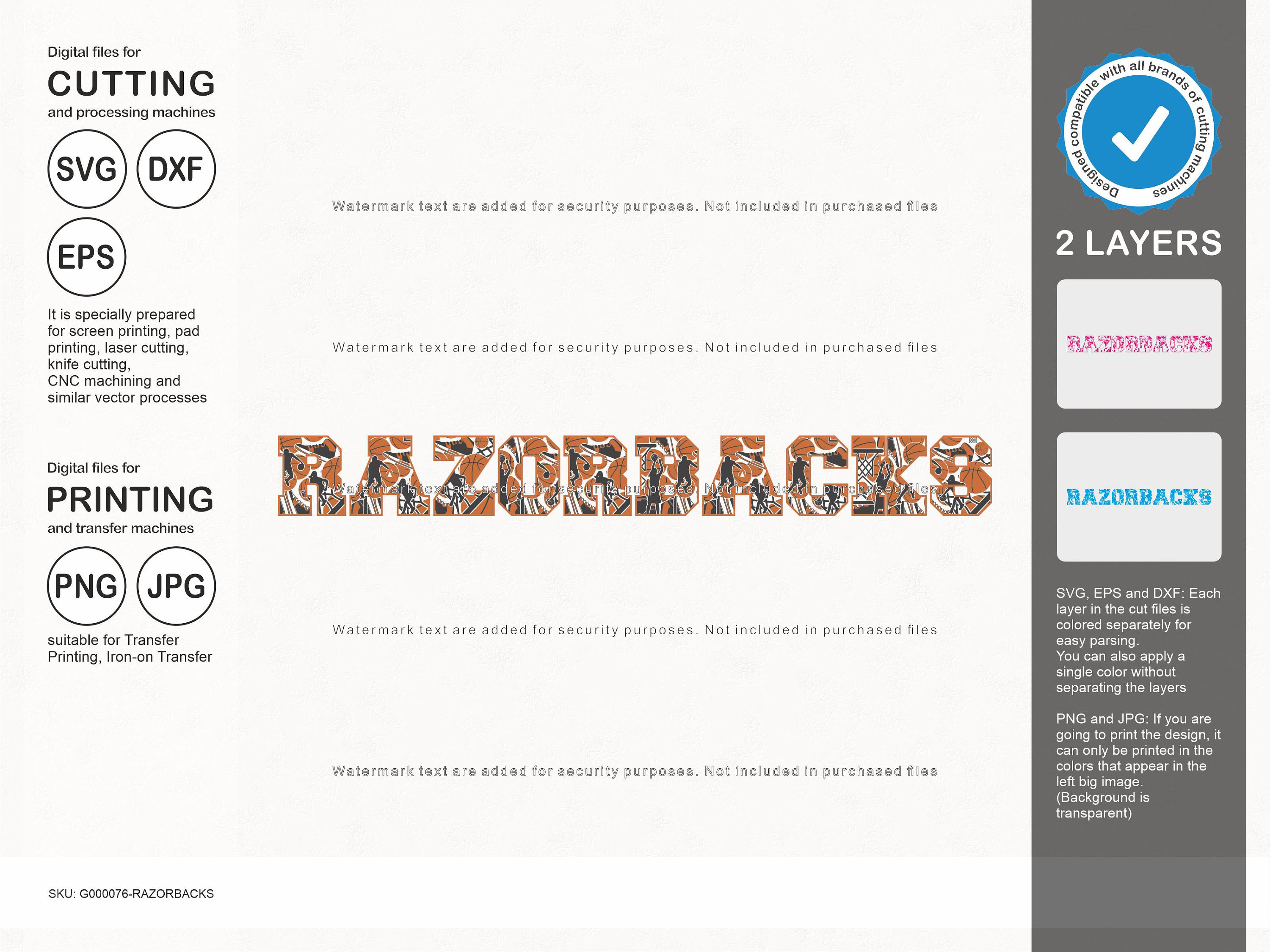 Razorbacks Svg, Razorbacks Basketball Svg, 9-pack Razorbacks Svg Bundle ...