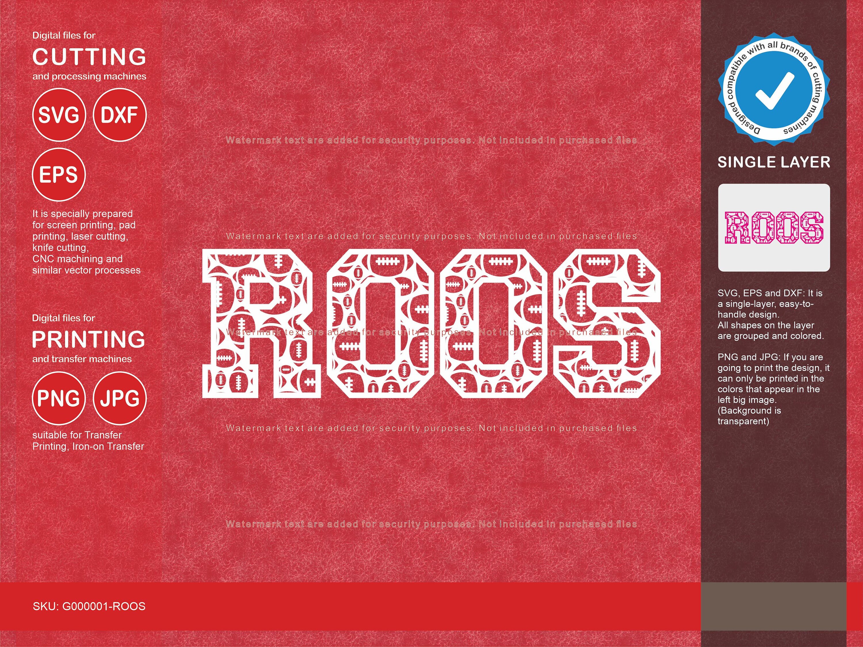 Roos Svg Roo 9 Football Svg Mascot Designs Pack Roos Svg Cut - Etsy