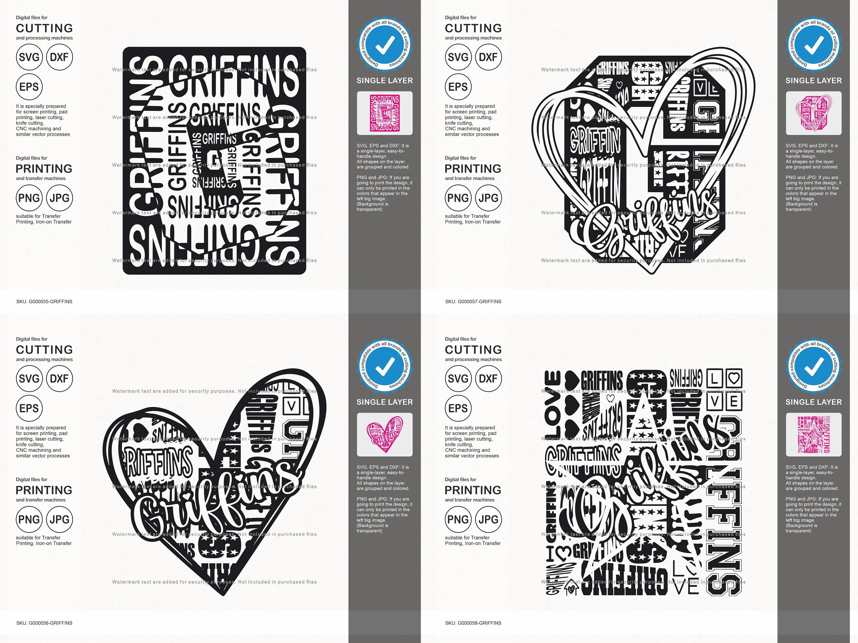 Griffins Svg, Griffin 12 Typography Svg Mascot Designs Pack, Griffins ...