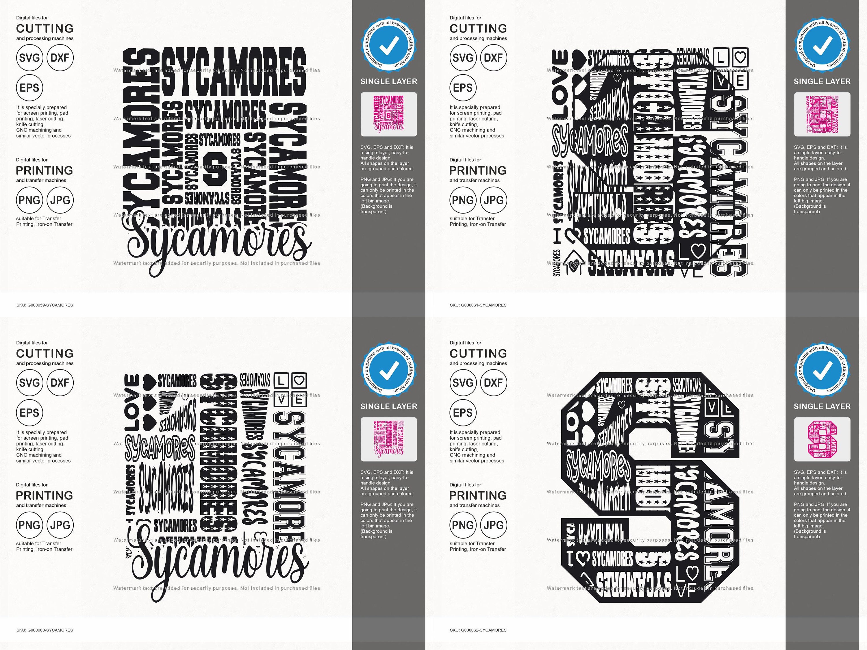Sycamores Svg, Sycamore 12 Typography Svg Mascot Designs Pack ...