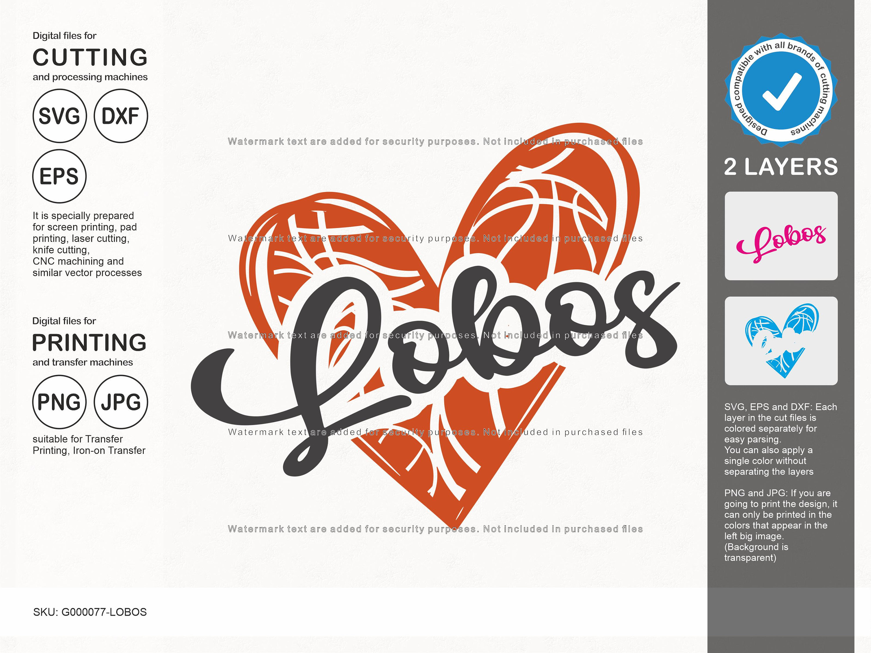 Lobos Svg, Lobos Basketball Svg, 9-pack Lobos Svg Bundle, Cut and Iron ...