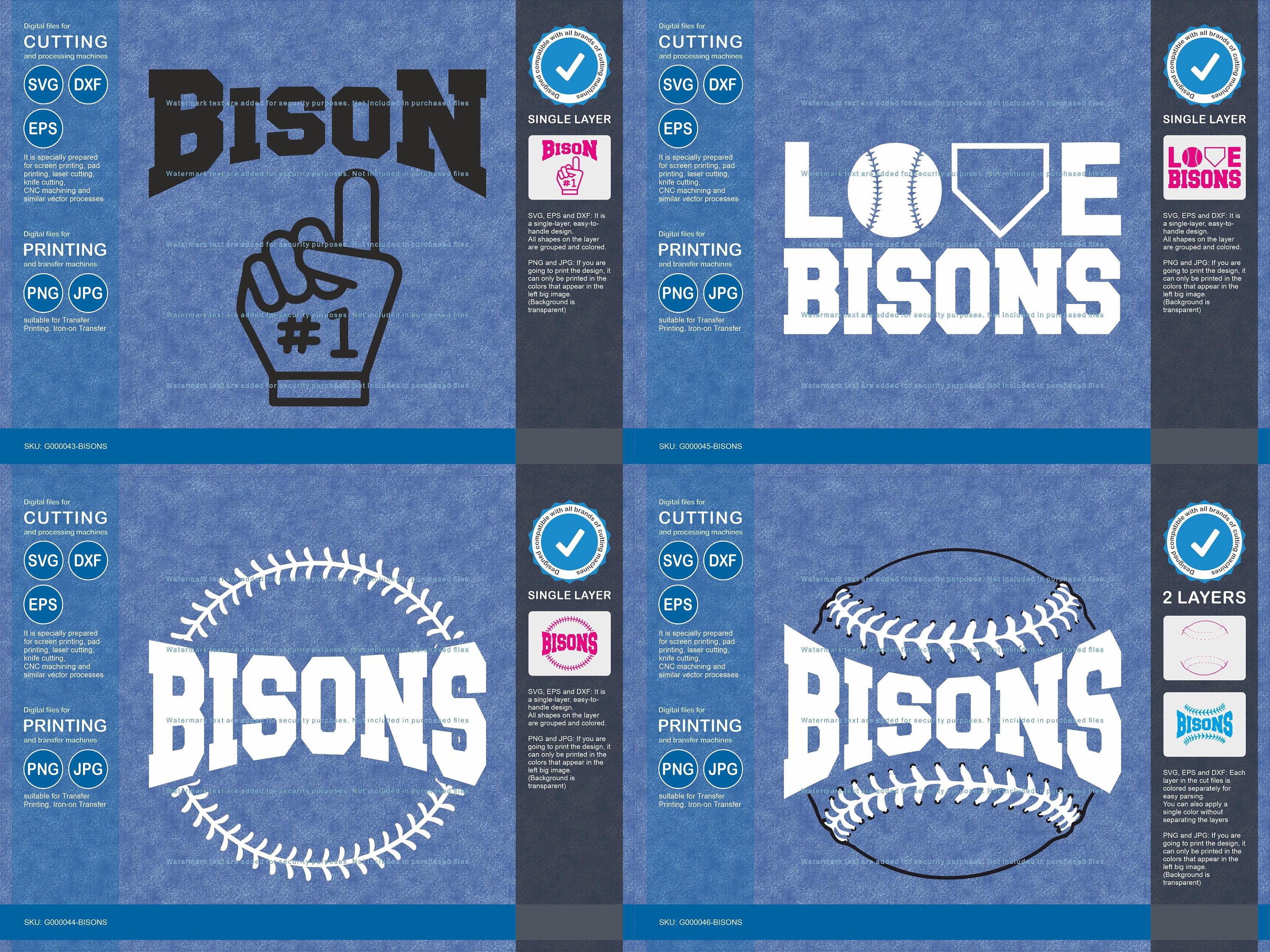 Bisons Svg Bison 20 Baseball Svg Mascot Designs Pack Bisons - Etsy