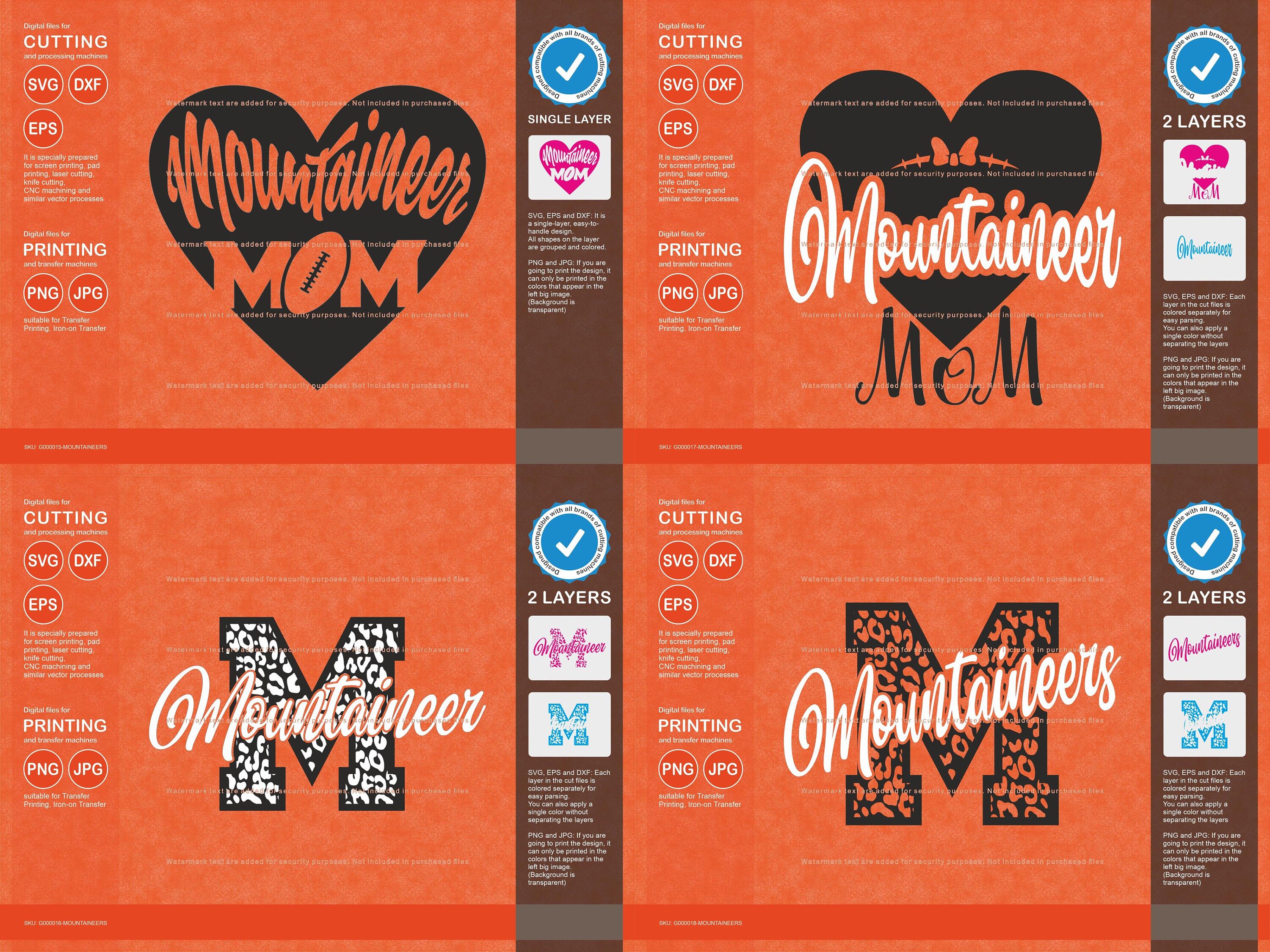 Mountaineers Svg, Mountaineer 12 Leopard Svg Mascot Designs Pack ...