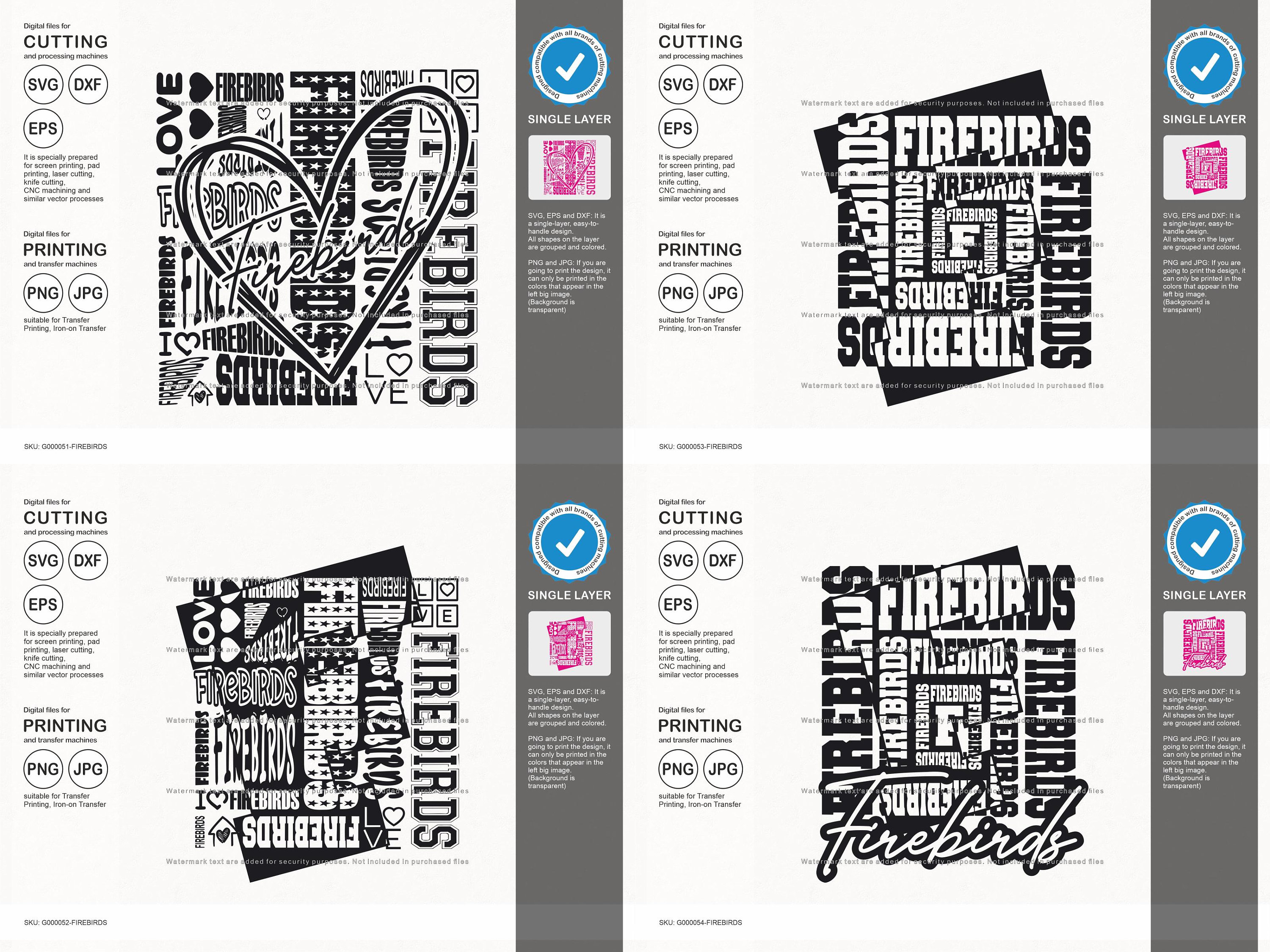 Firebirds Svg Firebird 12 Typography Svg Mascot Designs Pack - Etsy