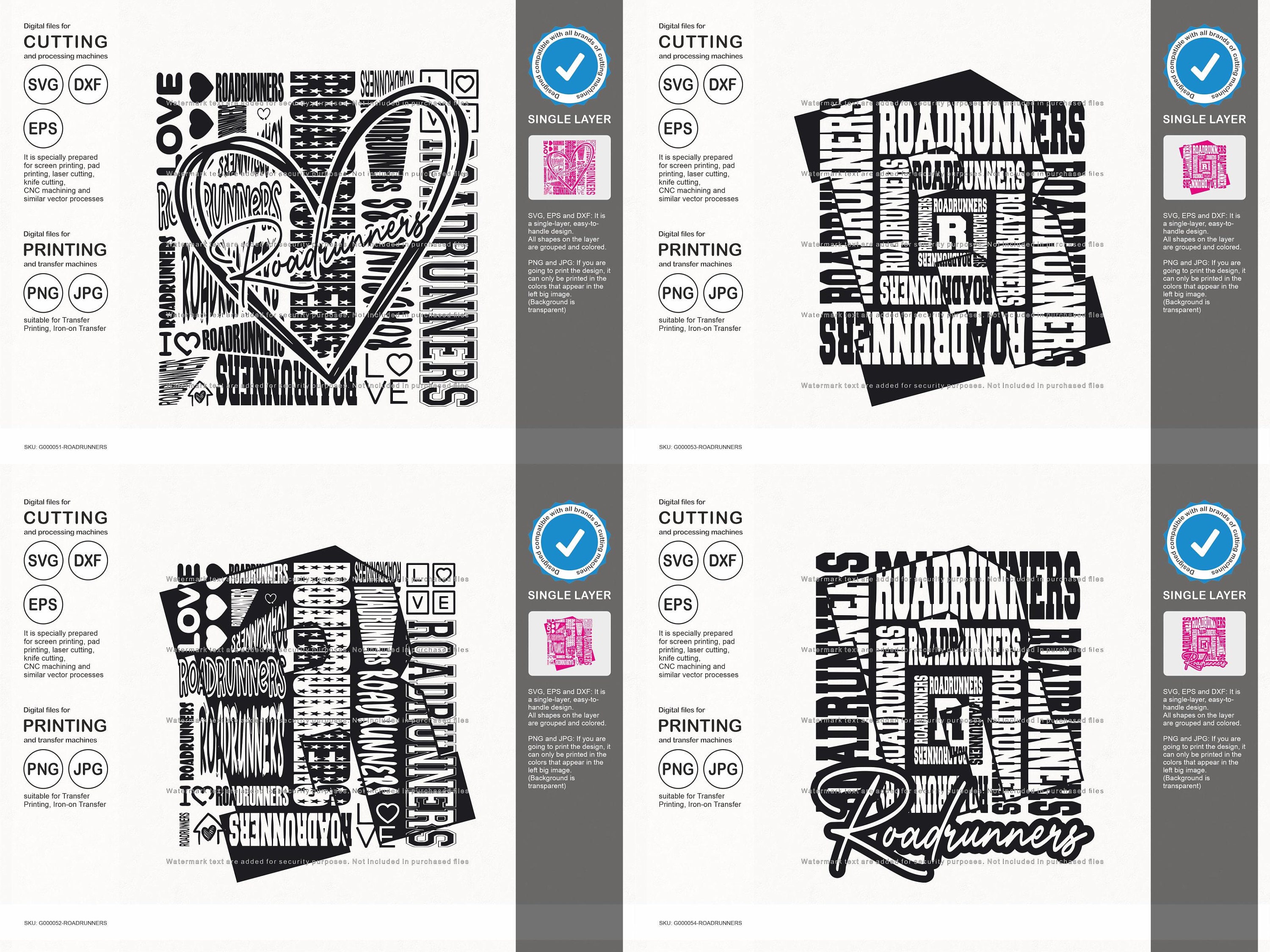 Roadrunners Svg, Roadrunner 12 Typography Svg Mascot Designs Pack ...