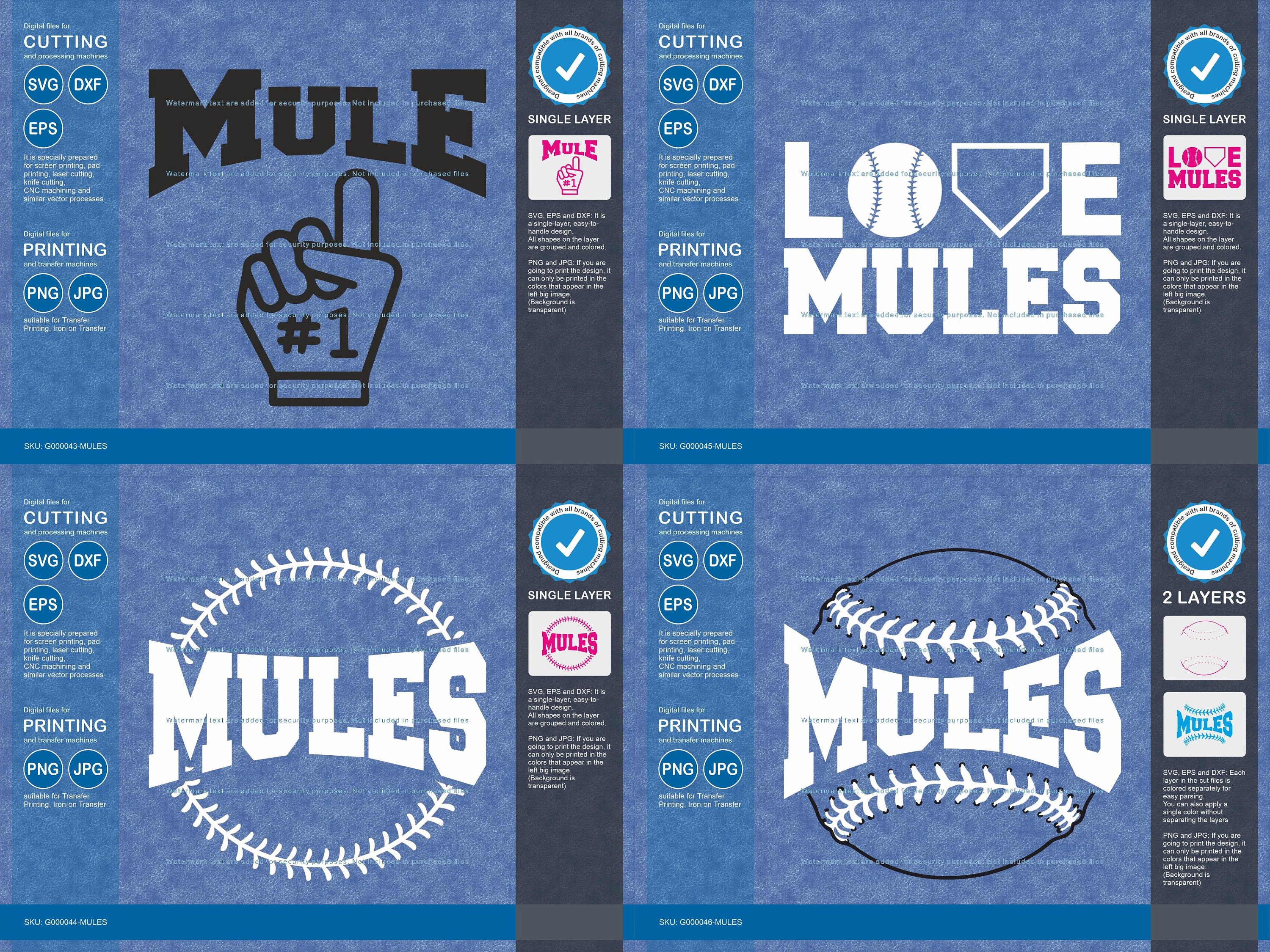 Mules Svg, Mule 20 Baseball Svg Mascot Designs Pack, Mules Svg Cut ...