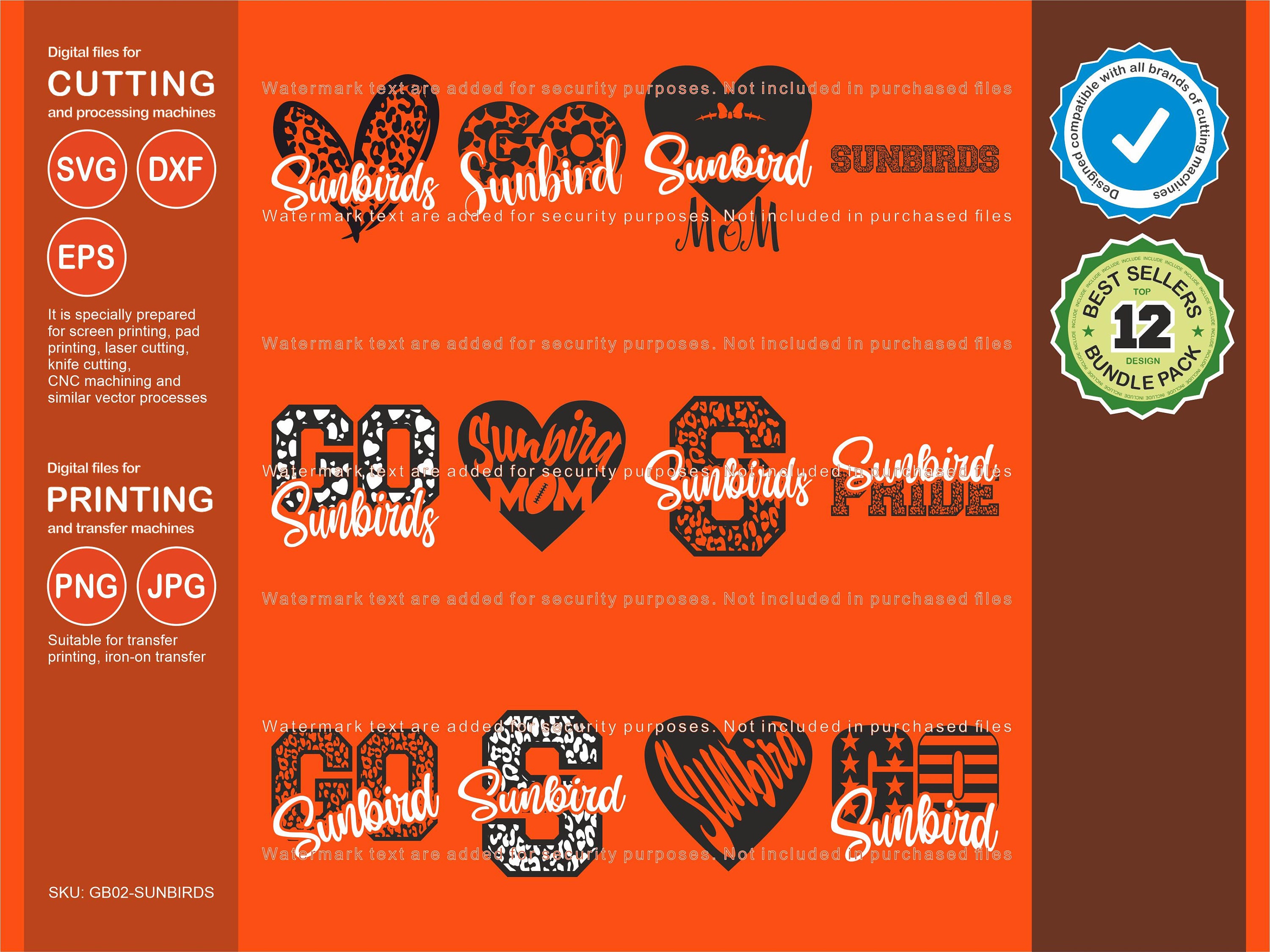 Sunbirds Svg, Sunbird 12 Leopard Svg Mascot Designs Pack, Sunbirds ...