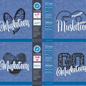 Musketeers Svg, Musketeer 20 Baseball Svg Mascot Designs Pack ...