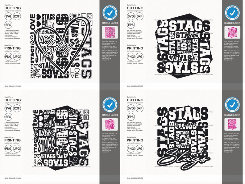 Stags Svg, Stag 12 Typography Svg Mascot Designs Pack, Stags Typography ...