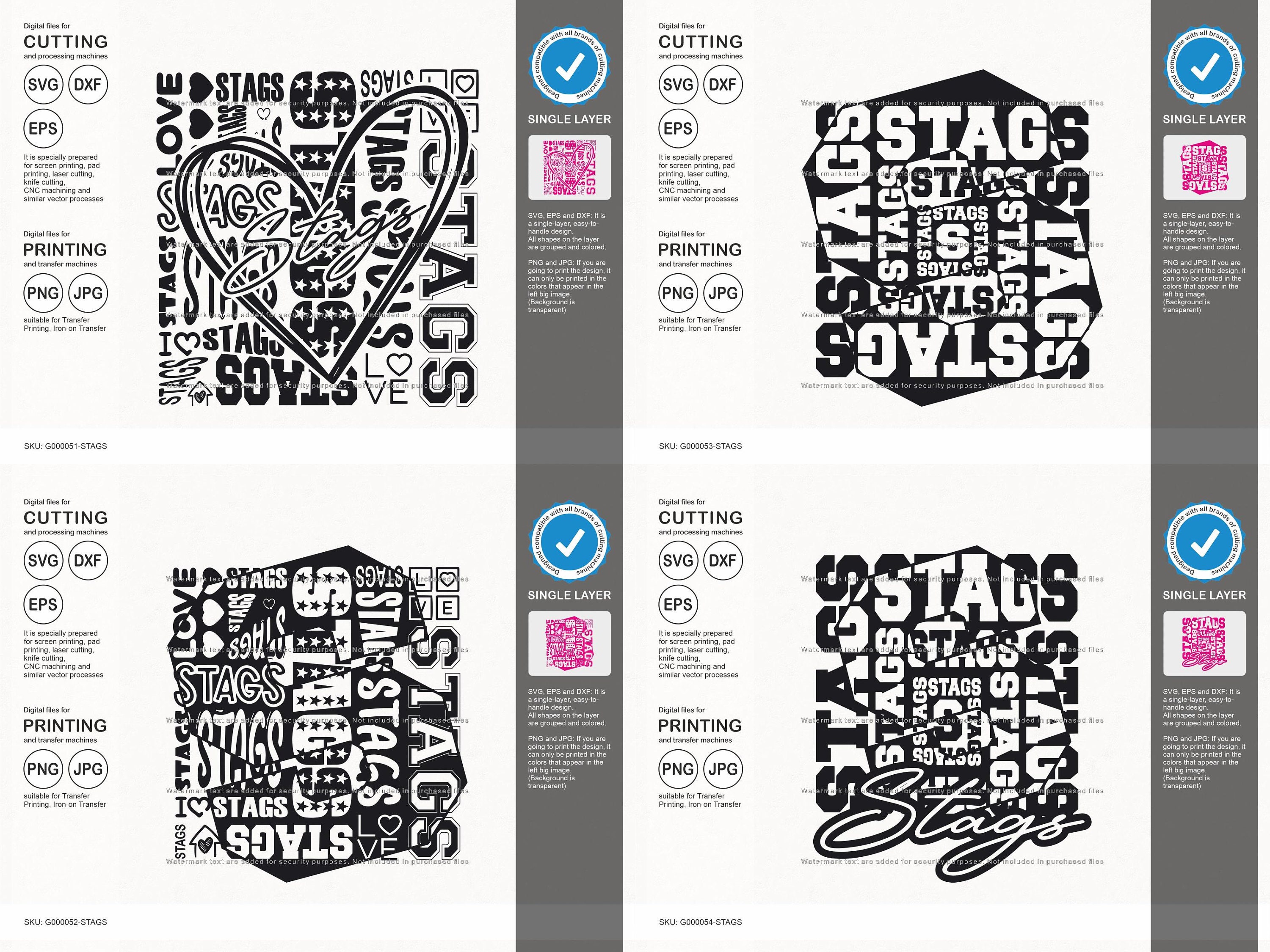 Stags Svg, Stag 12 Typography Svg Mascot Designs Pack, Stags Typography ...