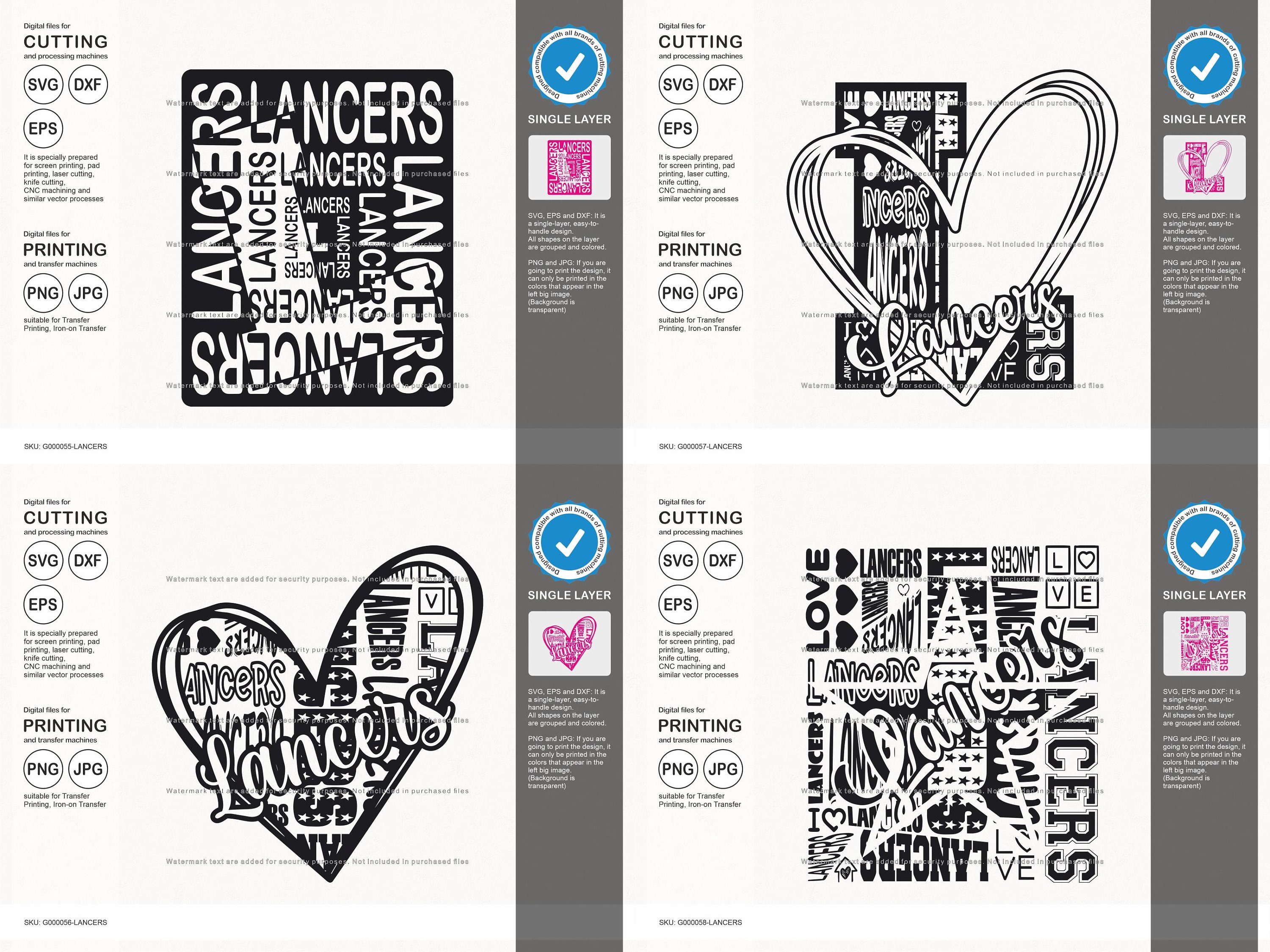 Lancers Svg, Lancer 12 Typography Svg Mascot Designs Pack, Lancers ...