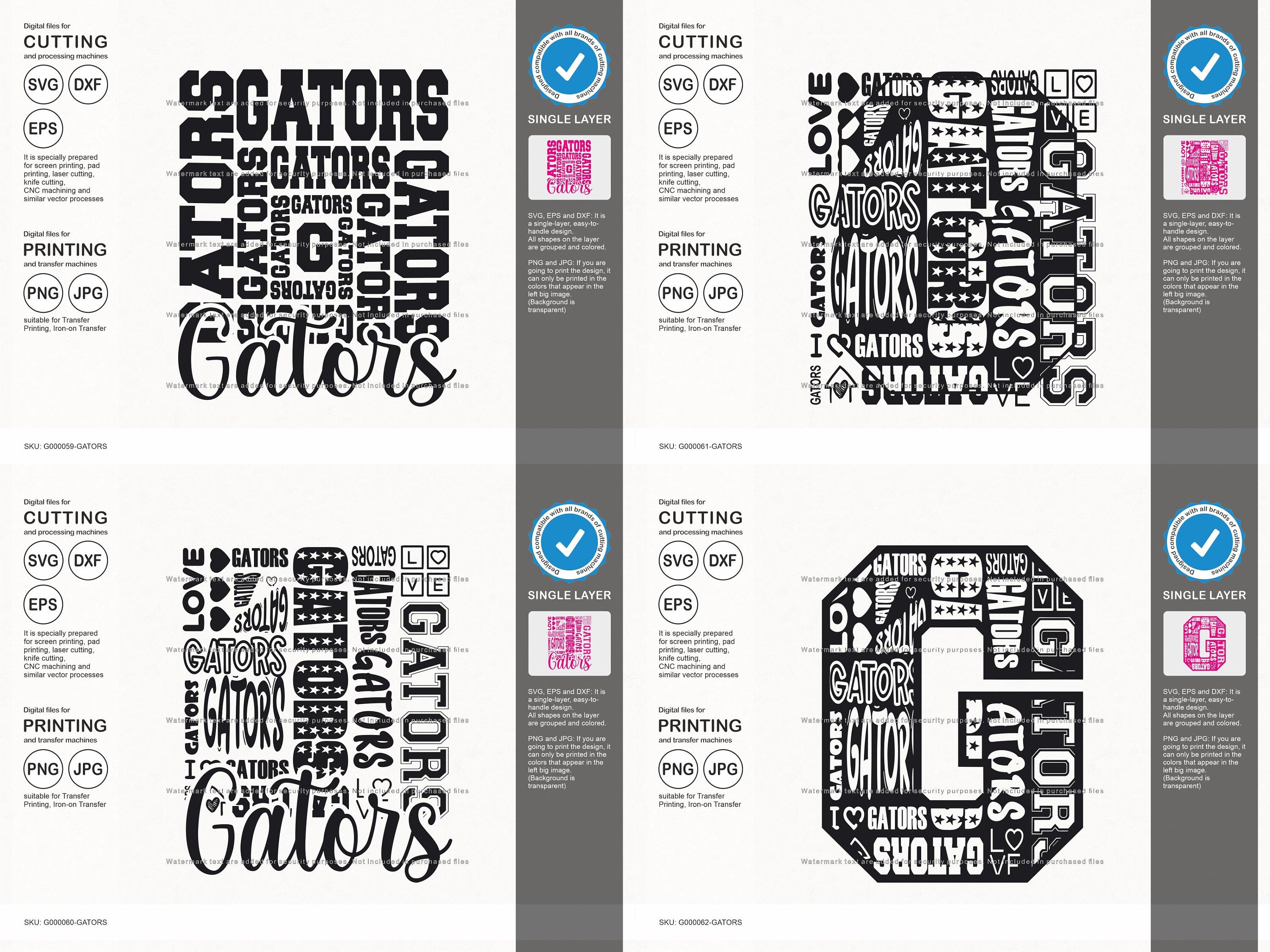 Gators Svg, Gator 12 Typography Svg Mascot Designs Pack, Gators ...
