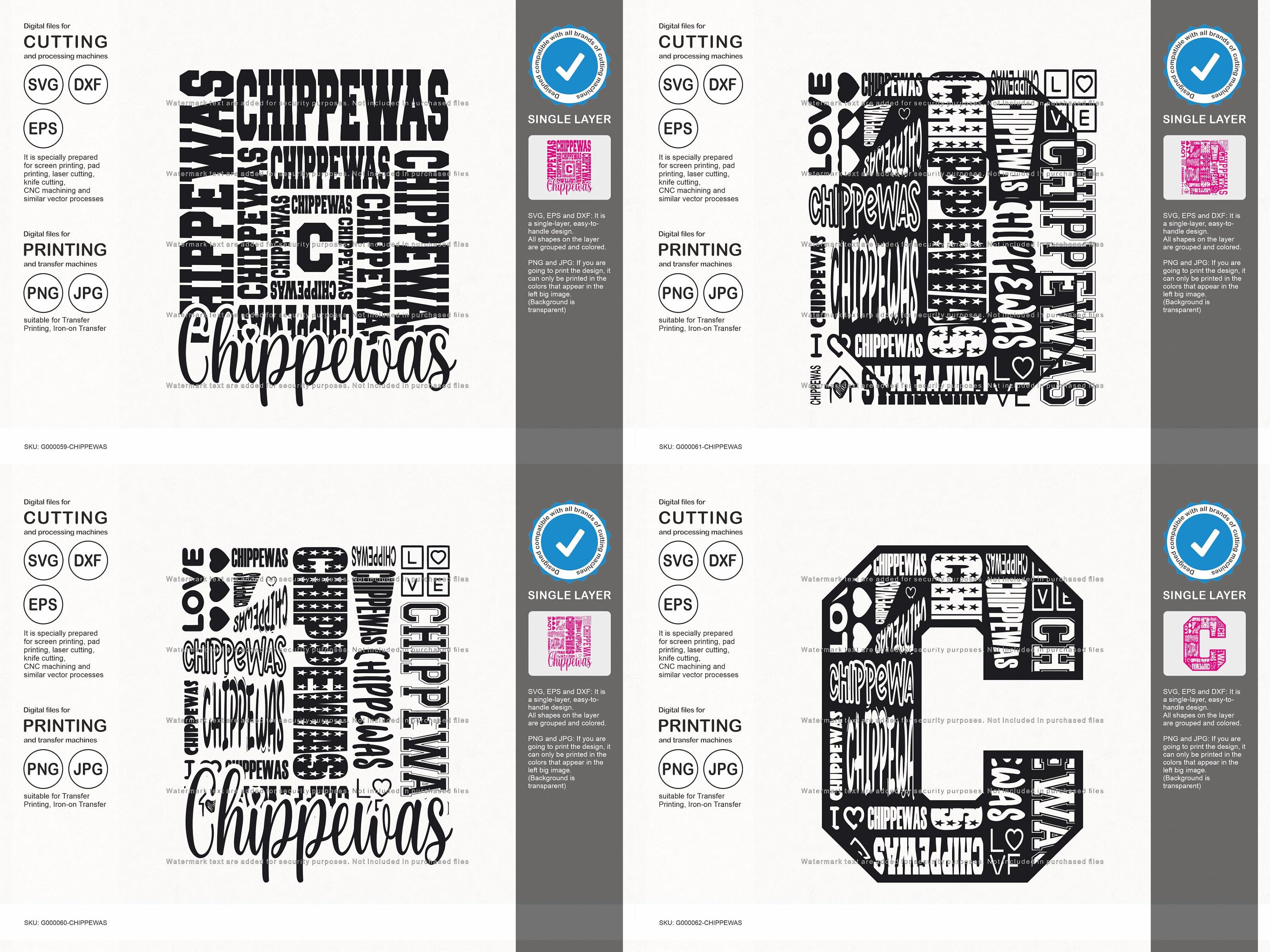 Chippewas Svg, Chippewa 12 Typography Svg Mascot Designs Pack ...
