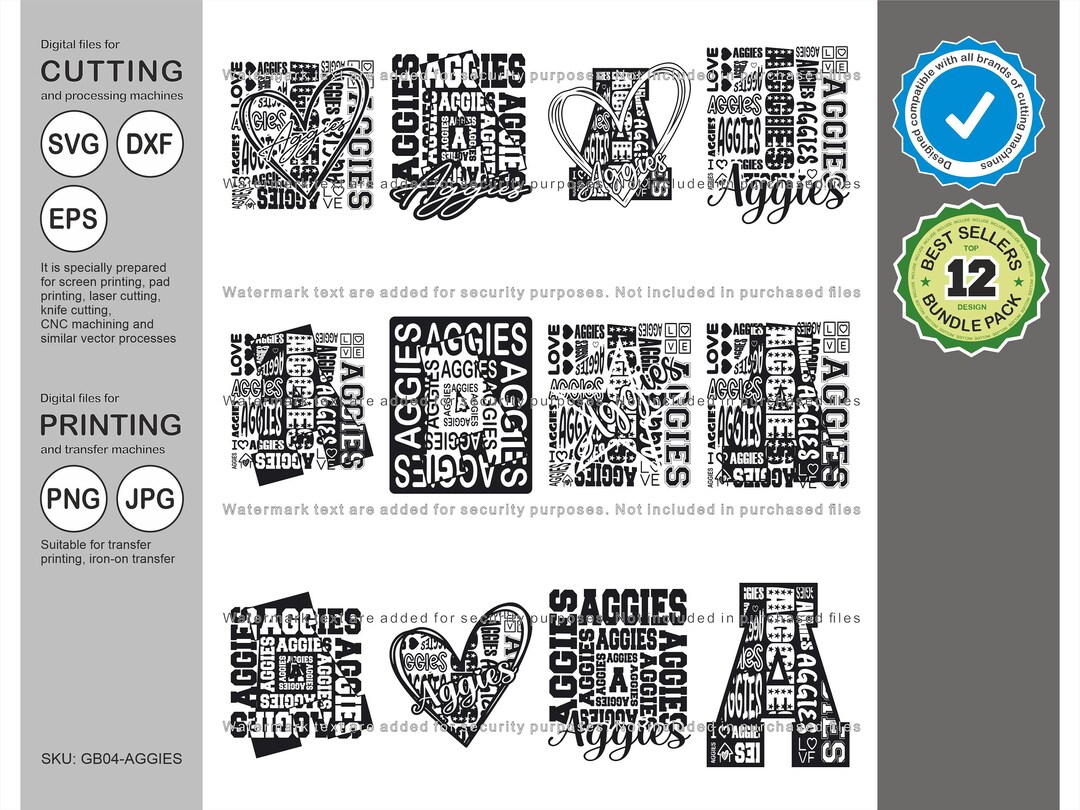 Aggies 12 Sports Svg Mascot Designs Pack Aggies Svg Cut Files - Etsy