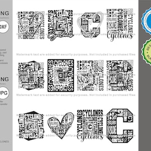 Cyclones Svg, Cyclone 12 Typography Svg Mascot Designs Pack, Cyclones ...