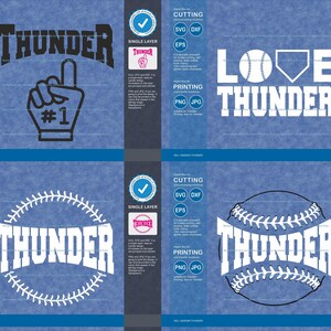 Thunder Svg, Thunder 20 Baseball Svg Mascot Designs Pack, Thunder Svg ...