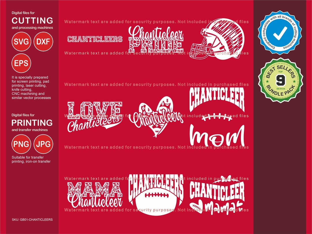 Chanticleers Svg, Chanticleer 9 Football Svg Mascot Designs Pack ...
