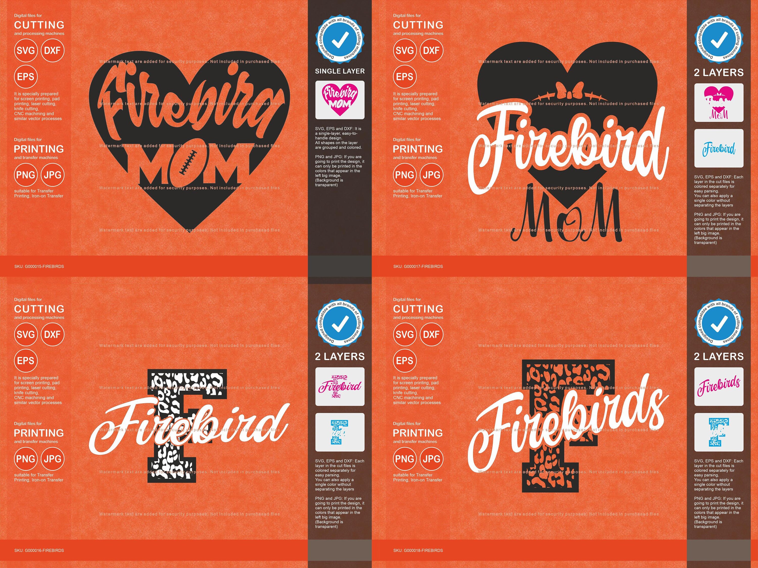 Firebirds Svg Firebird 12 Leopard Svg Mascot Designs Pack - Etsy