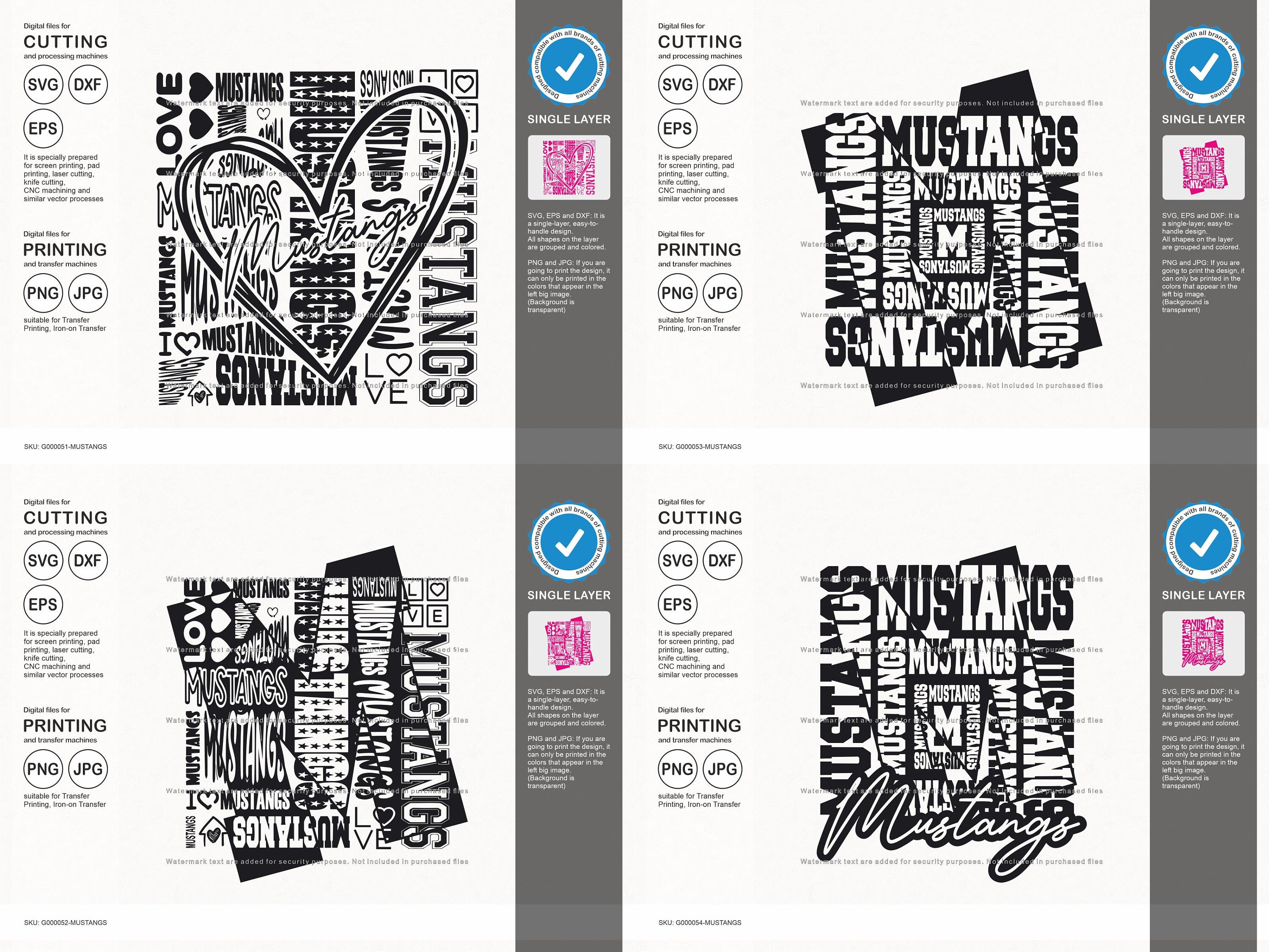 Mustangs Svg, Mustang 12 Typography Svg Mascot Designs Pack, Mustangs ...