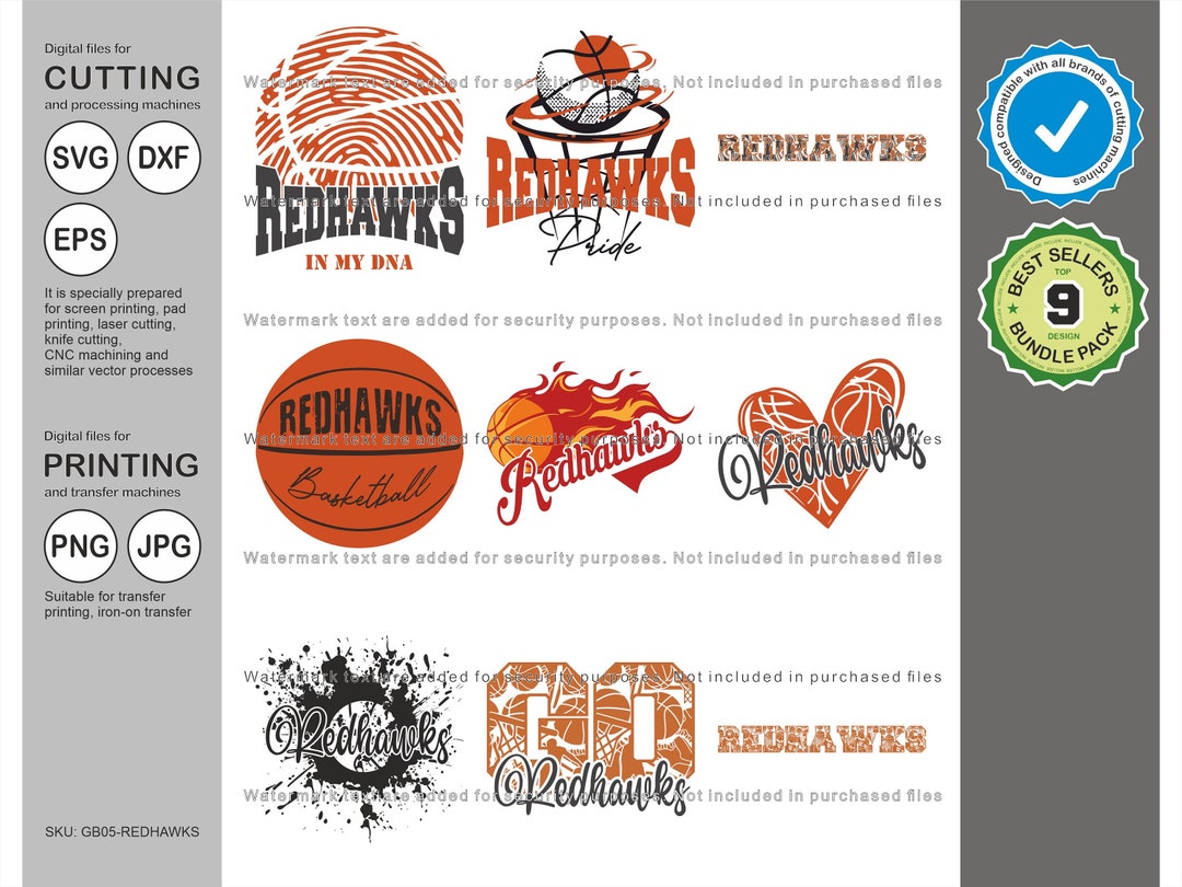 Redhawks Svg, Redhawks Basketball Svg, 9-pack Redhawks Svg Bundle, Cut ...